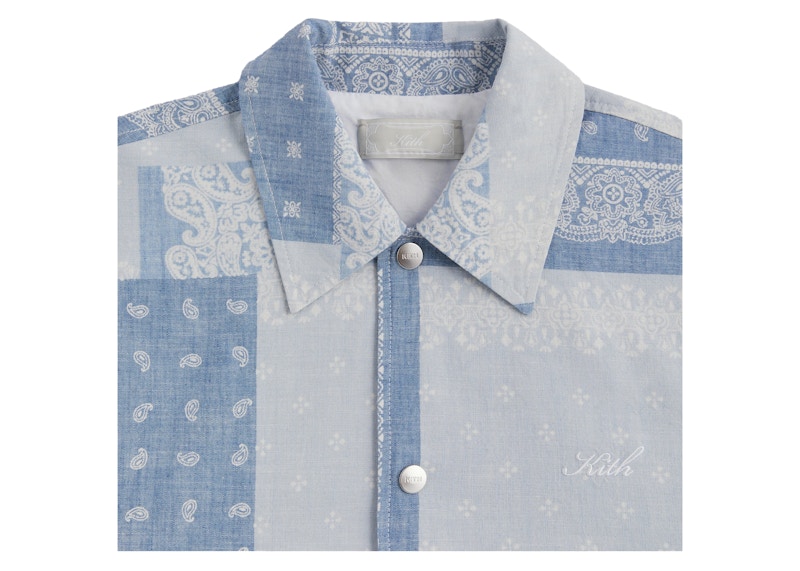 Kith Washed Paisley Coaches Jacket Light Indigo Men's - SS24 - US