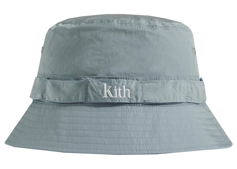 Kith Wrinkle Nylon Serif Bucket Hat Hat Light Indigo Men's - SS22 - US