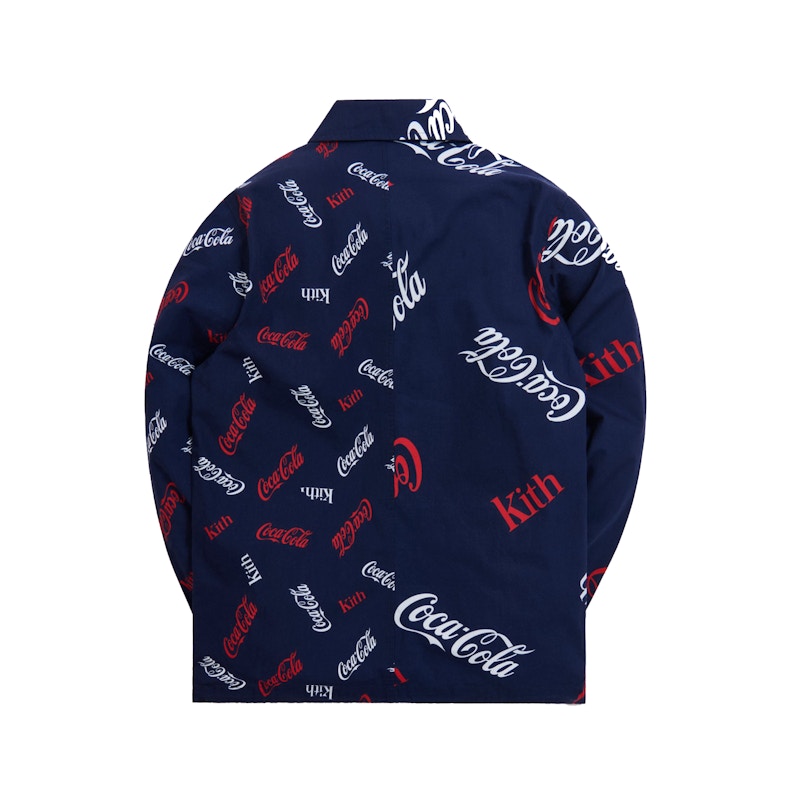 Kith x Coca-Cola x Mitchell & Ness Coke Coaches Jacket Navy Men's ...
