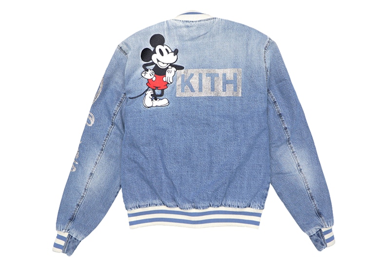 Kith x Disney Denim Varsity Jacket Indigo Men's - FW19 - US