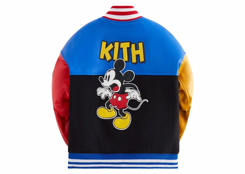 Kith x Disney Kids Mickey & Friends Wool Varsity Jacket Black Kids ...
