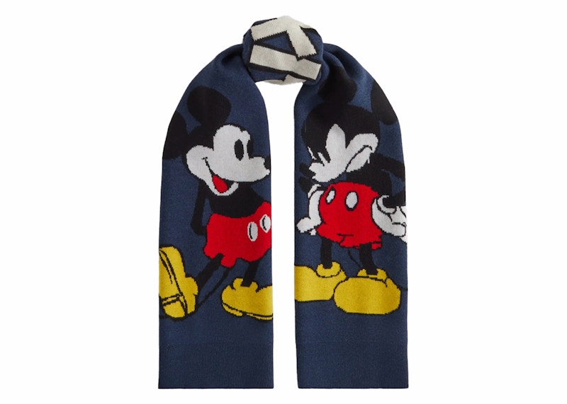 Kith x Disney Mickey & Friends Knitted Mickey Scarf Nocturnal Heather ...