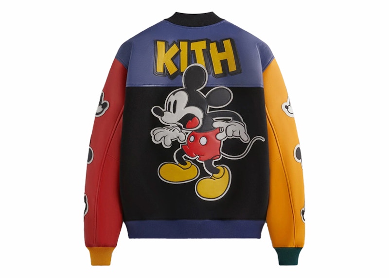 Kith x Disney Mickey & Friends Wool Varsity Jacket Black Men's - FW23 - US