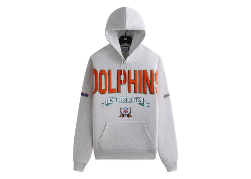 Kith x NFL 47 Dolphins Nelson Hoodie Light Heather Grey Men's - FW24 - US