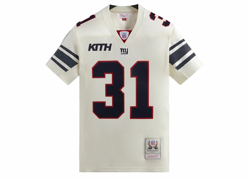 Kith x NFL Giants Mitchell & Ness Jason Sehorn Jersey Sandrift Men's ...