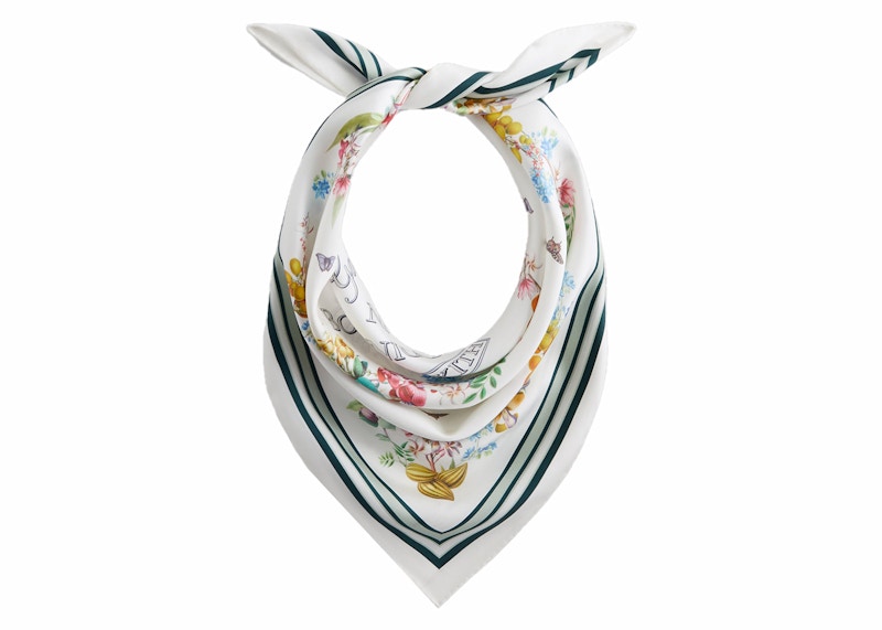 Kith x New York Botanical Garden Printed Silk Scarf White - SS24 - US