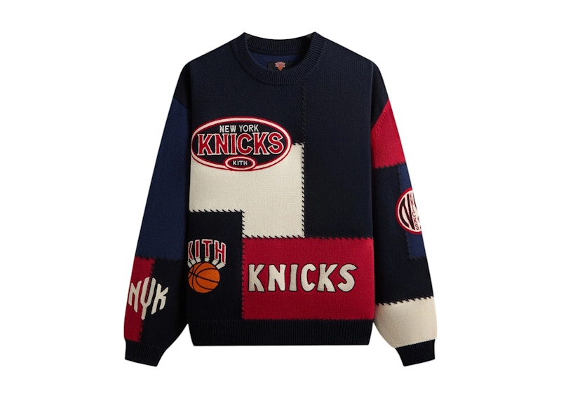 Kith x New York Knicks Patchwork Crewneck Sweater Nocturnal Men's ...