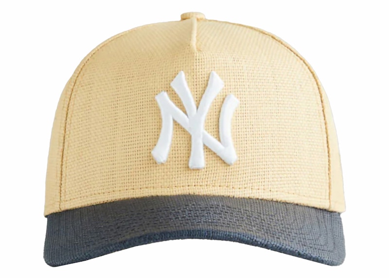 Kith x The New York Yankees Raffia 9Forty A-Frame Snapback Sandrift ...