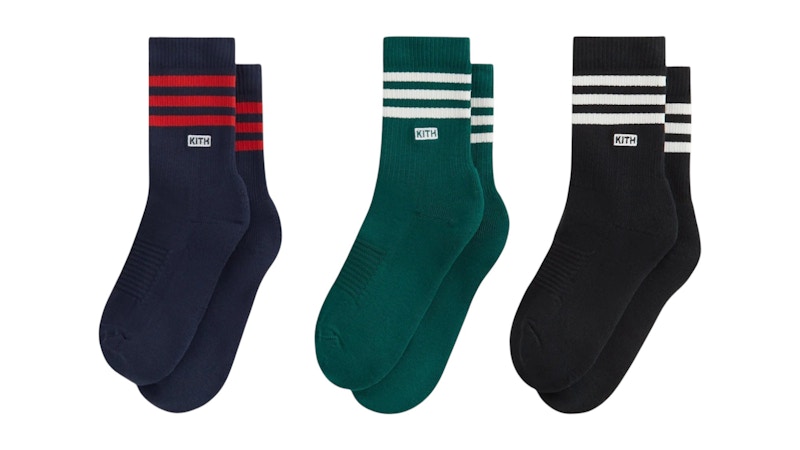 Kith x adidas Football Socks (Set of 3) Blue/Black/Green - SS25 - US