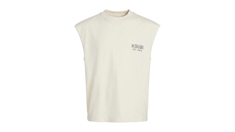 Ksubi State Halen Cut Off Tank Ecru Natural Men's - SS26 - US