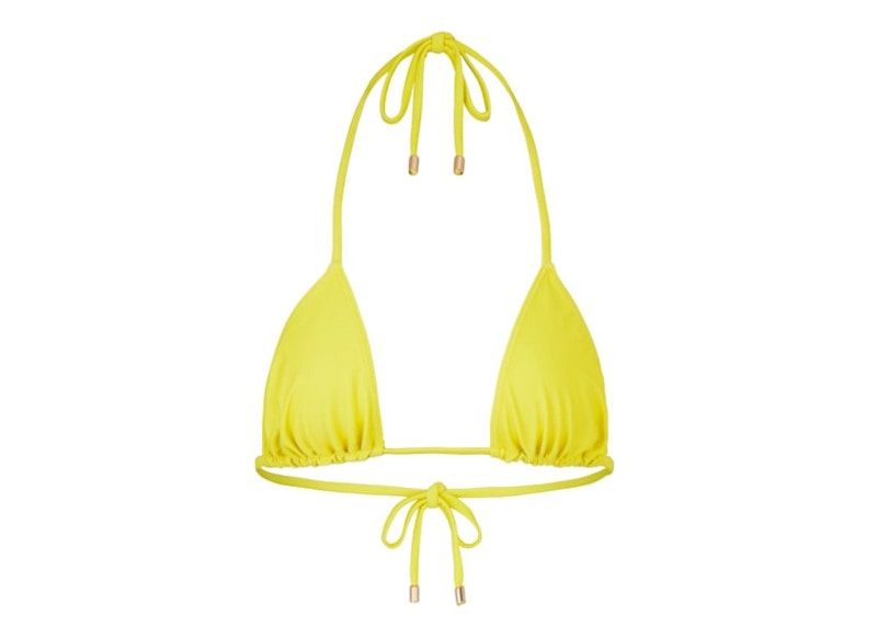 Kylie Swim Triangle Bikini Top Yellow - FW21