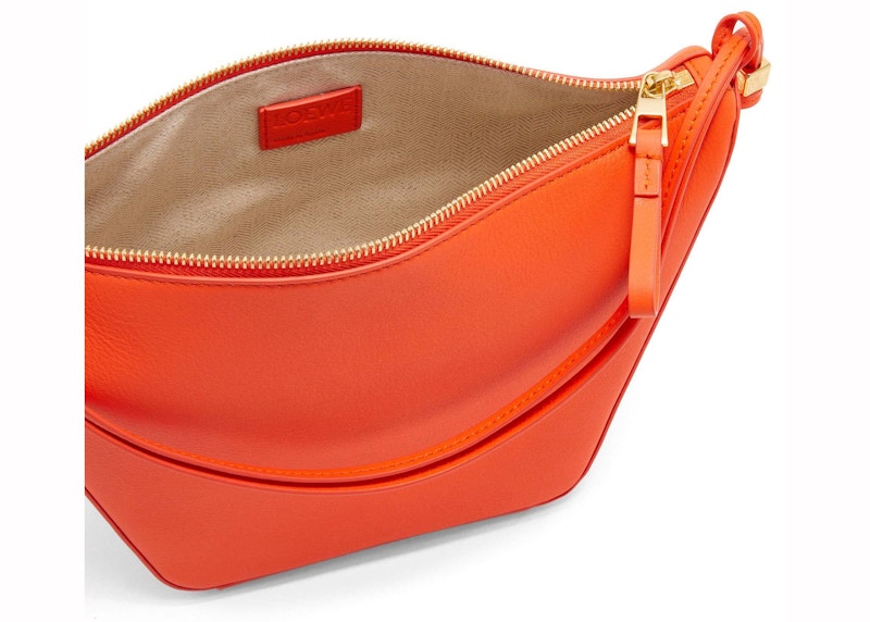 LOEWE Mini Hammock Hobo Bag in Classic Calfskin Vivid Orange in Classic Calfskin - US