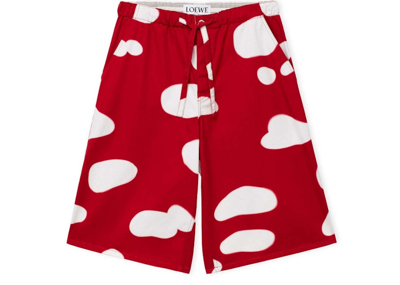 LOEWE Mushroom Bermuda In Denim Red/White Men's - US