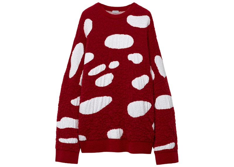 LOEWE Mushroom Sweater in Technical Wool Red/White Men's - FW23 - US