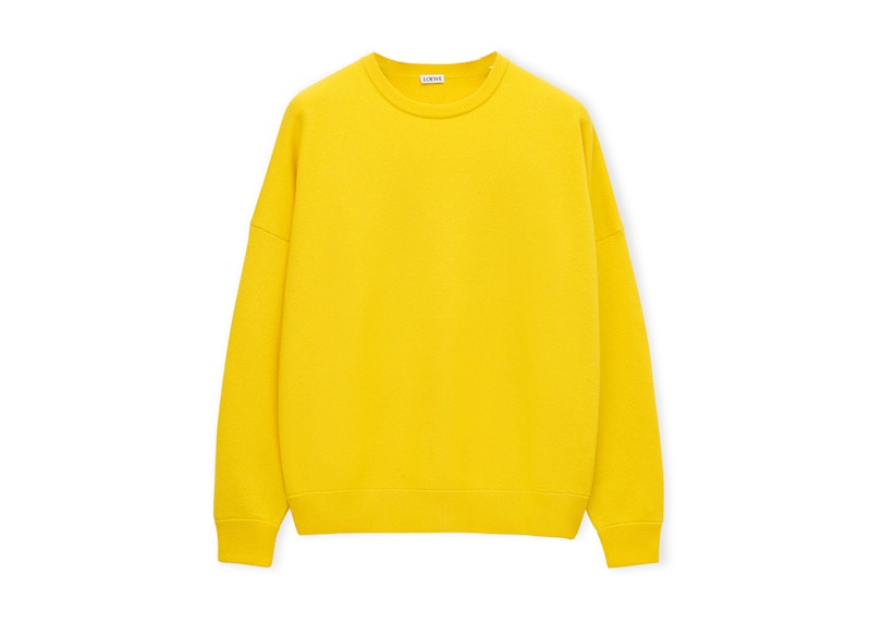 LOEWE Oversize Crew Neck Cashmere Sweater Yellow Lemon - SS23 - US