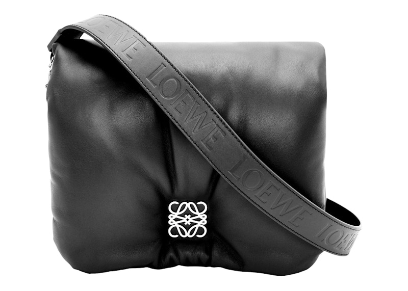 LOEWE Puffer Goya Shoulder Bag Black in Shiny Nappa Lambskin Leather ...