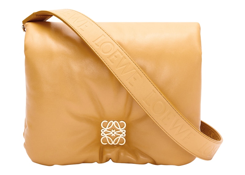 LOEWE Puffer Goya Shoulder Bag Camel in Shiny Nappa Lambskin Leather ...