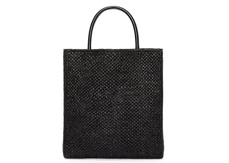 LOEWE Standard A4 Tote Bag In Raffia Black/White in Raffia with Gold ...