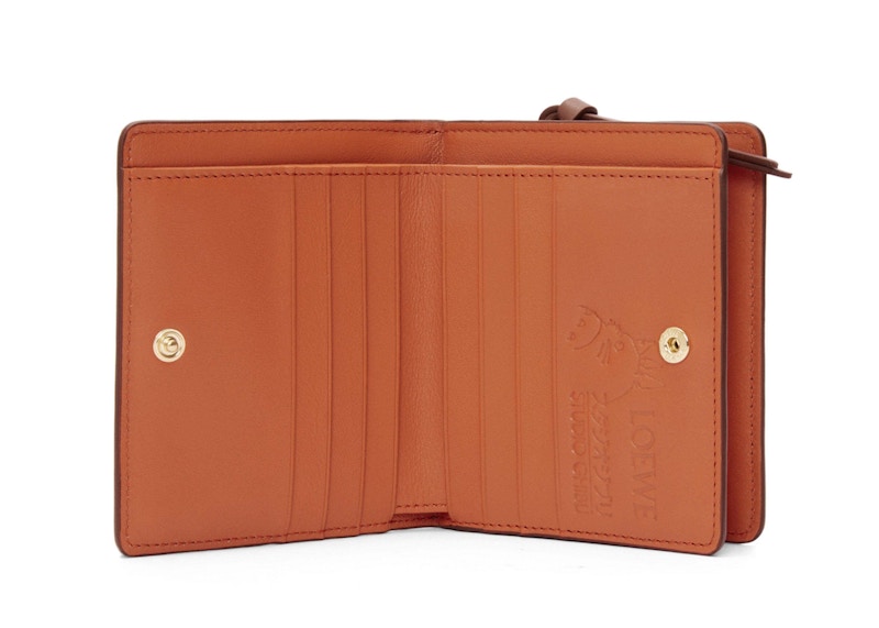 LOEWE x Howls Calcifer Compact Zip Wallet In Classic Calfskin Rust in ...
