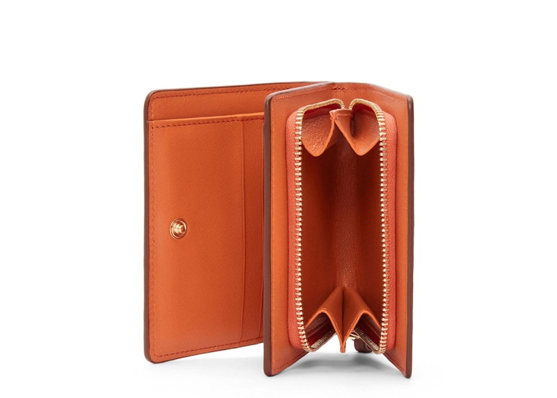 LOEWE x Howls Calcifer Compact Zip Wallet In Classic Calfskin Rust in ...