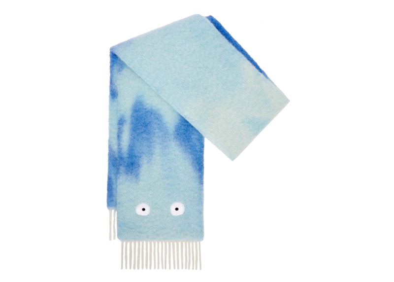 LOEWE x Howls Calcifer Scarf In Mohair And Wool Blend Blue/Light Blue ...