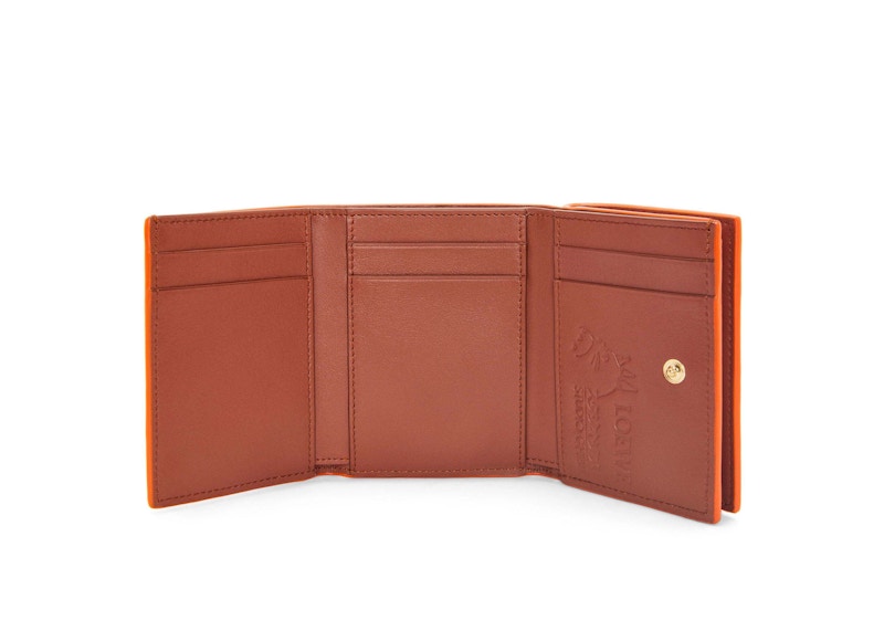 LOEWE x Howls Calcifer Trifold Wallet In Classic Calfskin Orange in ...