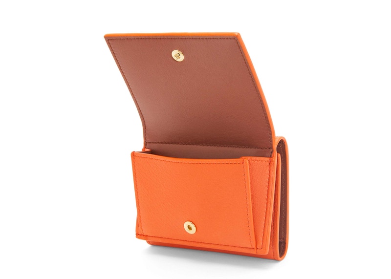 LOEWE x Howls Calcifer Trifold Wallet In Classic Calfskin Orange in ...