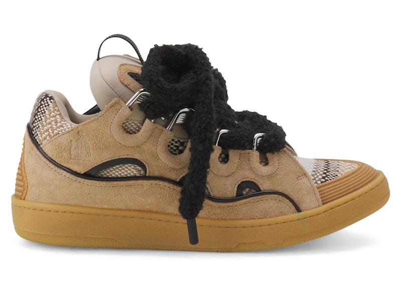 Lanvin Suede Curb Mesh Laces Biege Men's - FU-SKDK12-TISS-H2505 - US