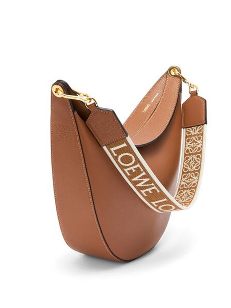 LOEWE Luna Shoulder Bag Pecan in Satin Calfskin Leather with Gold-tone - US