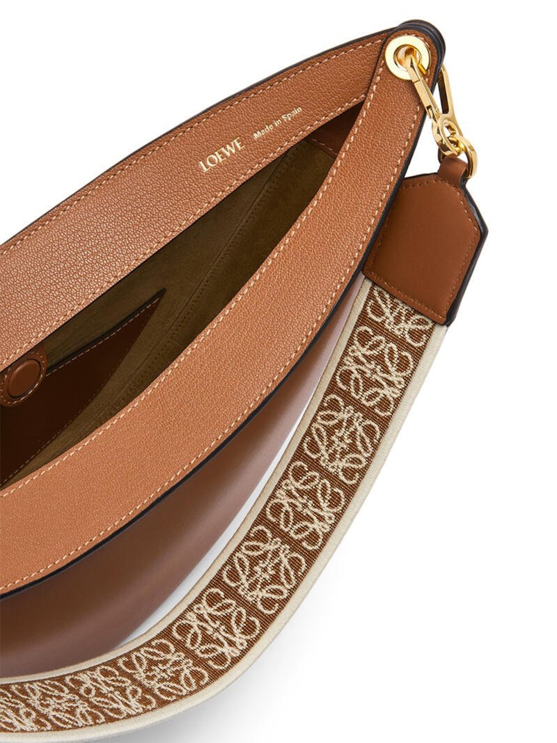 LOEWE Luna Shoulder Bag Pecan in Satin Calfskin Leather with Gold-tone - GB