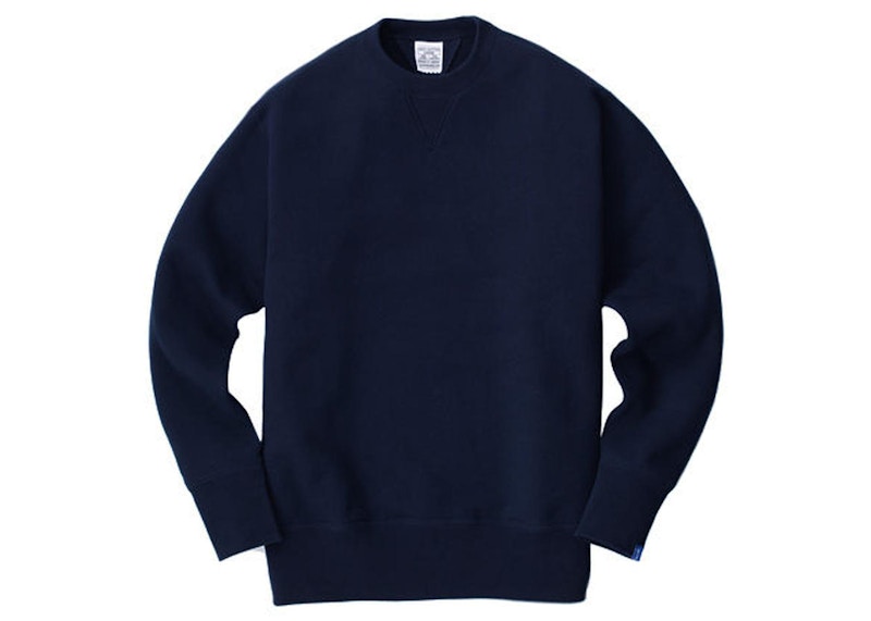 Loopwheeler LW01 Round Body Loop Knit Crew Sweatshirt Marine Navy Men's ...