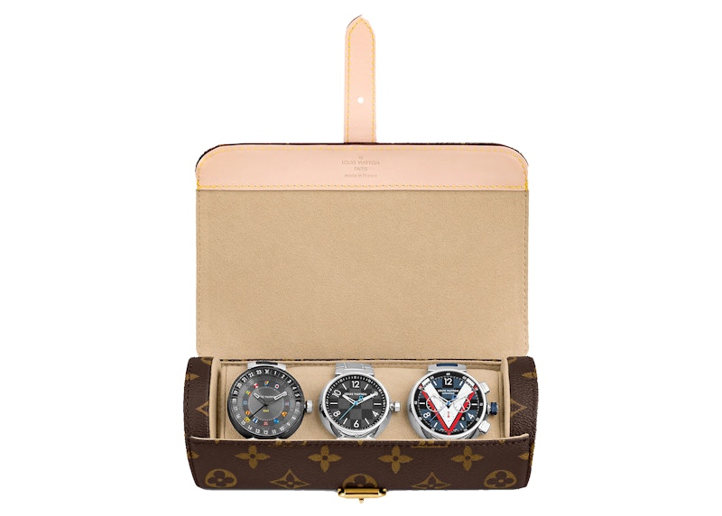 Louis Vuitton 3 Watch Case Monogram Canvas Brown in Coated Canvas ...