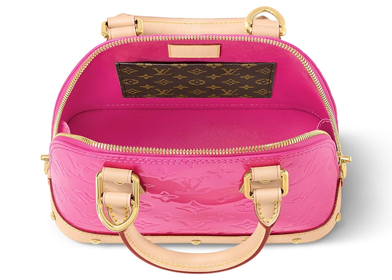Louis Vuitton Alma BB Neon Pink in Monogram Vernis Leather with Gold ...
