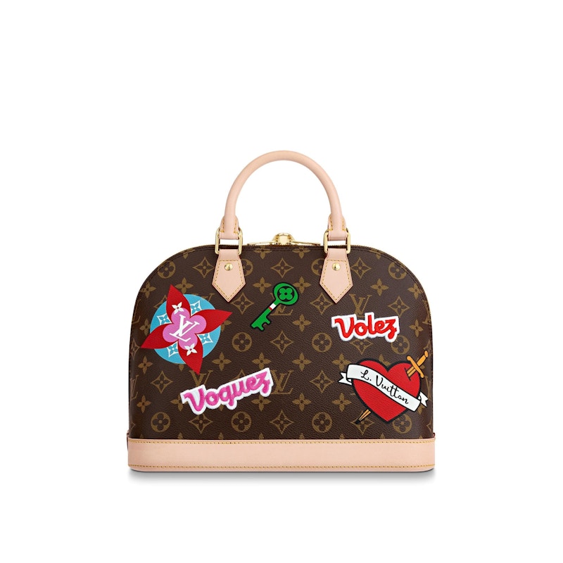Louis Vuitton Alma Monogram Patches PM Brown Multicolor in Coated ...