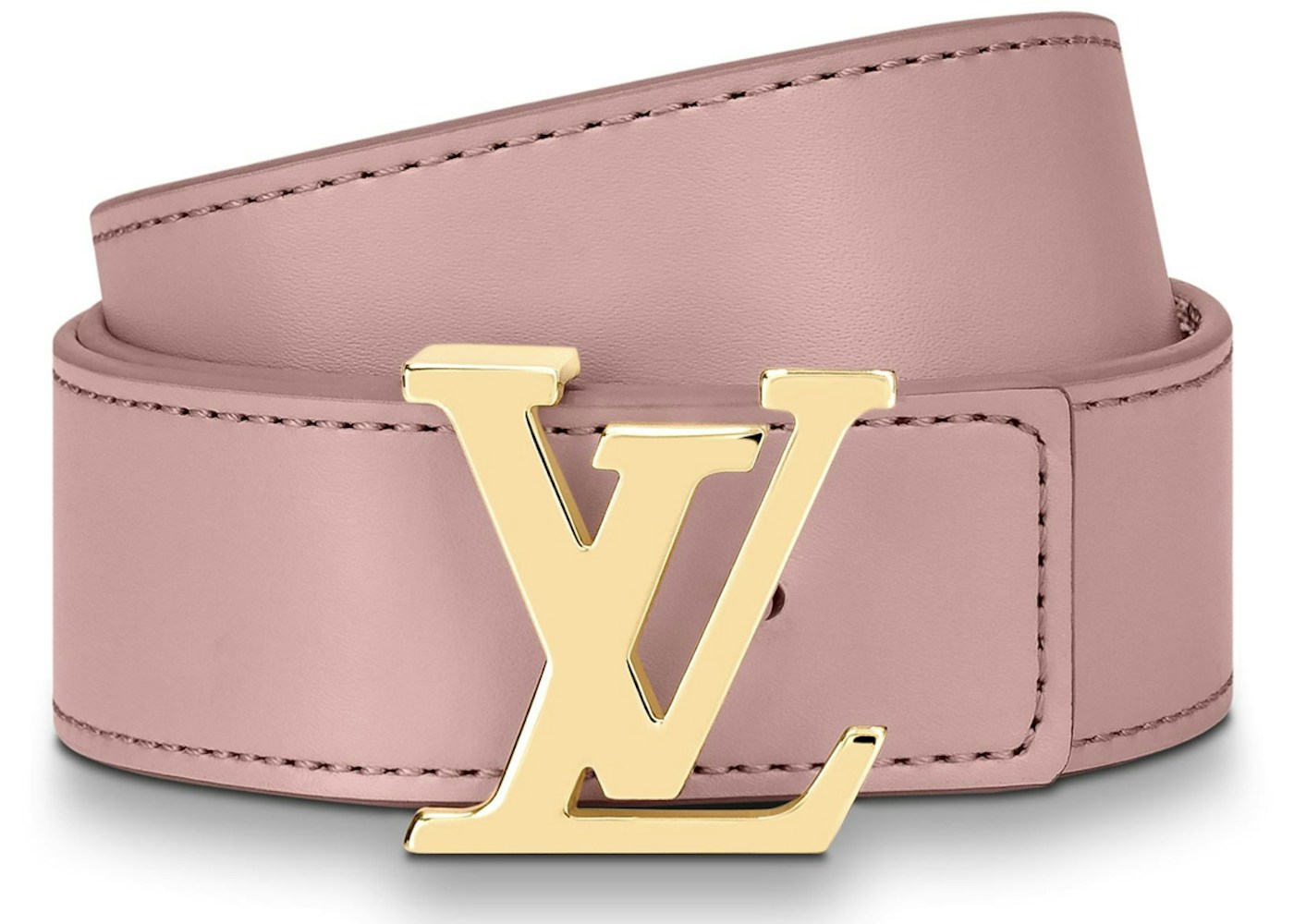 Louis Vuitton Belt LV Initiales Reversible Damier Azur 30MM Pink In louis-vuitton-belt-lv-initiales-reversible-damier-azur-30mm-pink-in