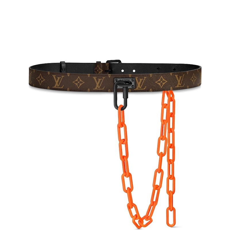 Louis Vuitton Signature Belt Monogram Chains 35MM Brown/Orange in ...
