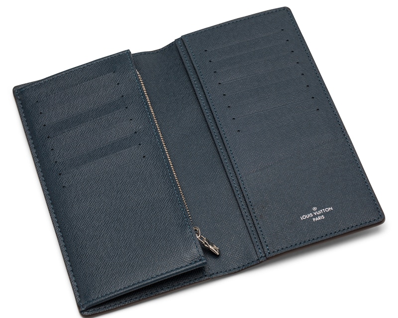 Louis Vuitton Brazza Taiga Blue in Leather with Brass - US