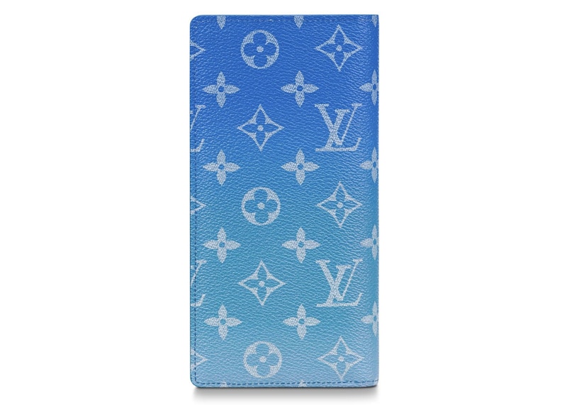 Louis Vuitton Brazza Wallet (16 Card Slot) Clouds Monogram Blue in ...