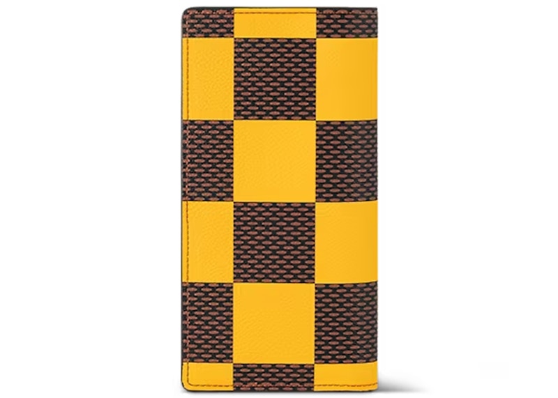 Louis Vuitton Brazza Wallet Damier Pop Yellow in Coated Canvas with ...