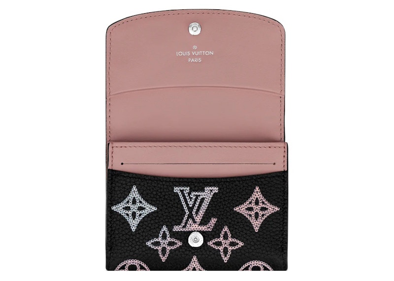 Louis Vuitton Business Card Holder Mahina Monogram Black in Calfskin ...