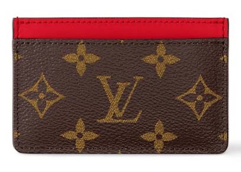 Louis Vuitton Card Holder PM Colormania Red in Monogram Macassar Coated Canvas - US