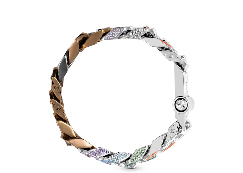 Louis Vuitton Chain Links Patches Bracelet Engraved Monogram Multicolor ...