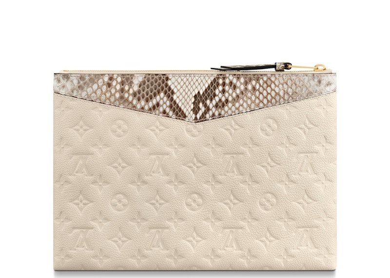Louis Vuitton Daily Pouch Monogram Empreinte Python Creme Beige in ...