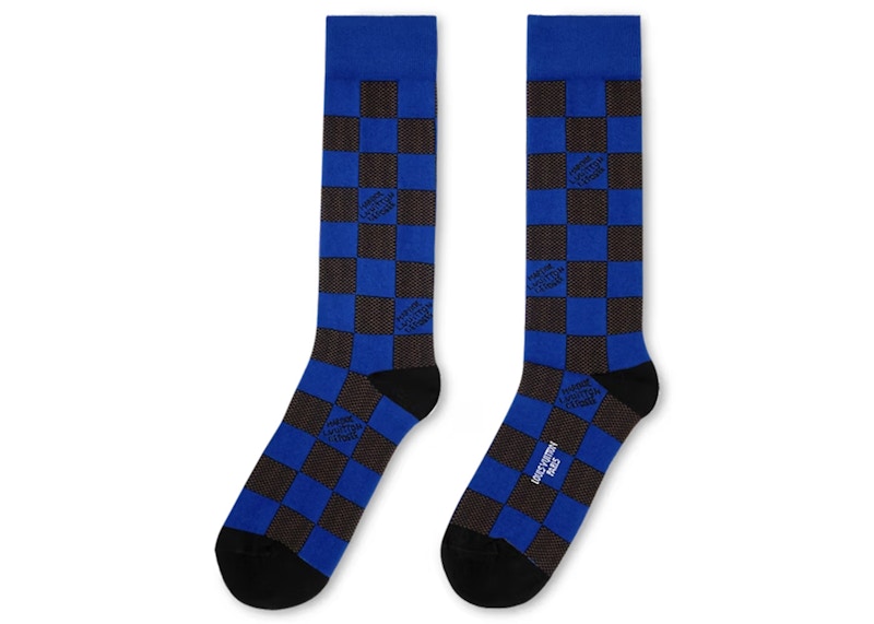 Louis Vuitton Damier Pop Socks Blue in Cotton/Polyamide - US