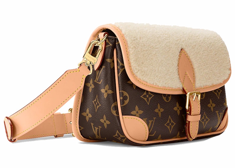 Louis Vuitton Diane Monogram Handbag Brown in Coated Canvas/Shearling ...