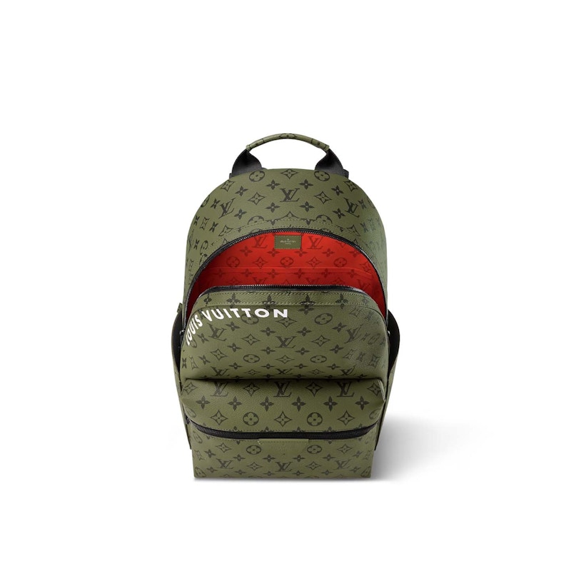 Louis Vuitton Discovery Backpack PM Khaki Green/Vermillion Red in ...