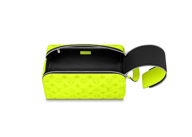 Louis Vuitton Dopp Kit Neon Yellow in Monogram Coated Canvas/Taiga ...