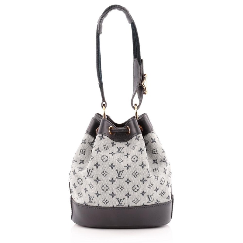 Louis Vuitton Drawstring Bag Noelie Monogram Mini Lin Blue in Canvas ...
