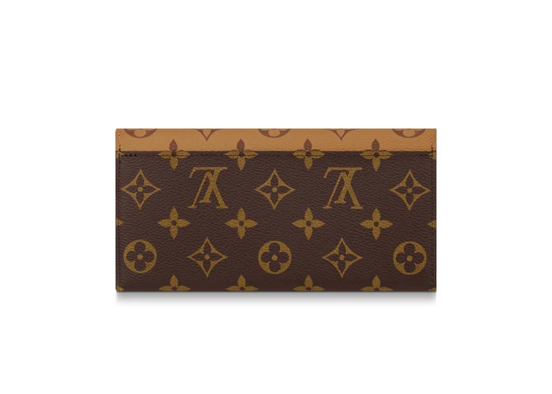Louis Vuitton Emilie Wallet Monogram Reverse in Coated Canvas with Gold ...