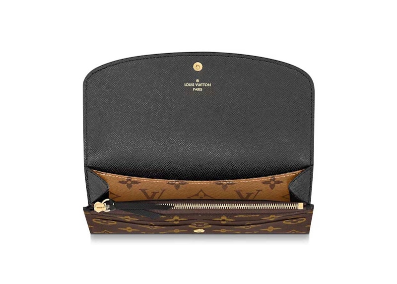 Louis Vuitton Emilie Wallet Monogram Reverse in Coated Canvas with Gold ...